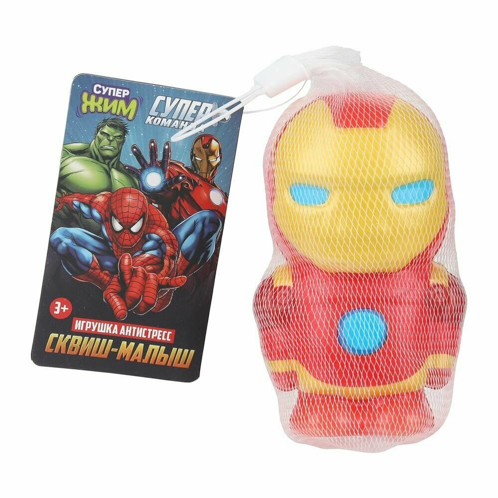 Игрушка антистресс Супер Жим Сквиш малыш, супер герои красный костюм 404803