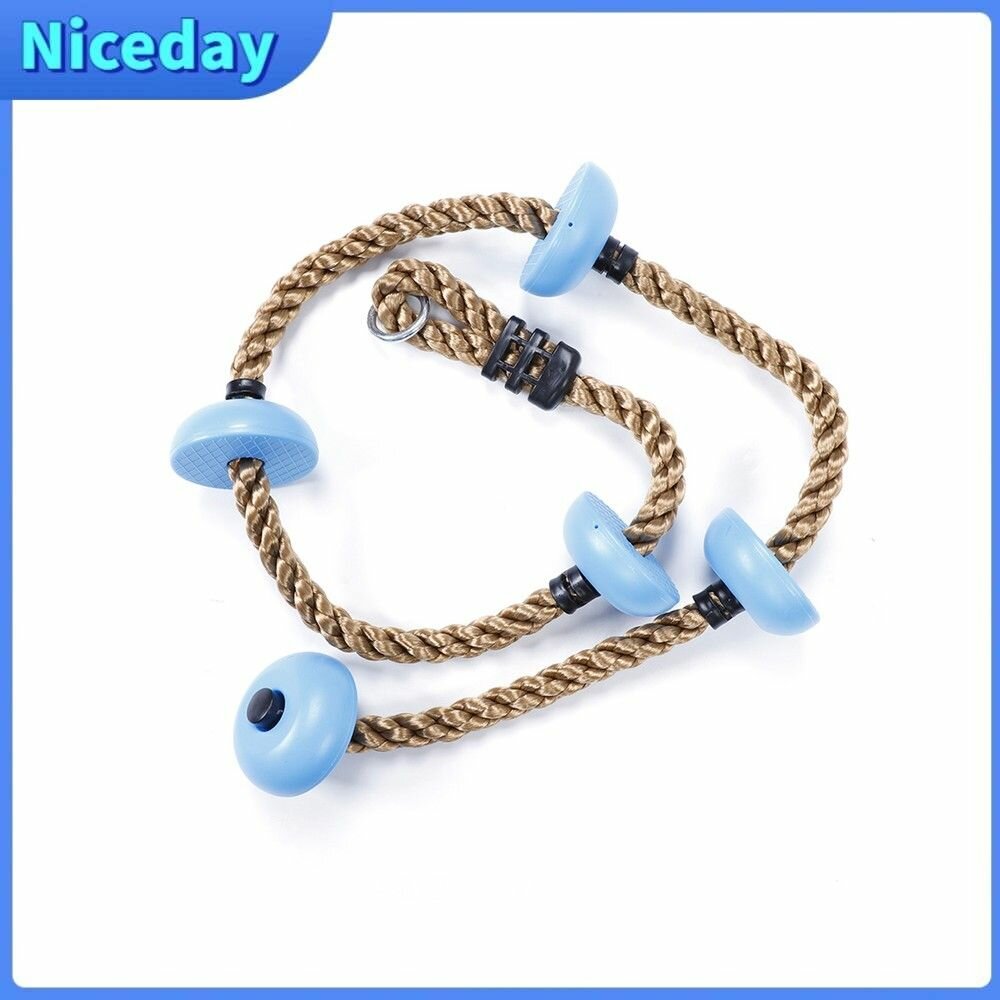 Детские качели-диск на веревке, синий, для площадки