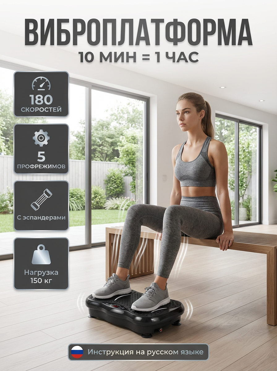 Виброплатформа для похудения до 150кг тренажер для дома c дистанционным управлением