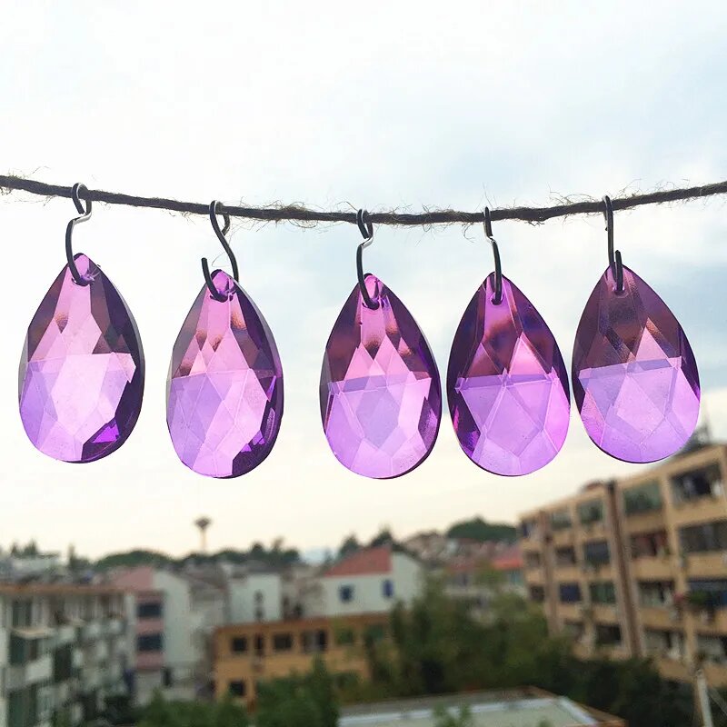 Хрустальные подвески для люстры TZ, 5 шт, разноцветные Фиолетовый, Purple