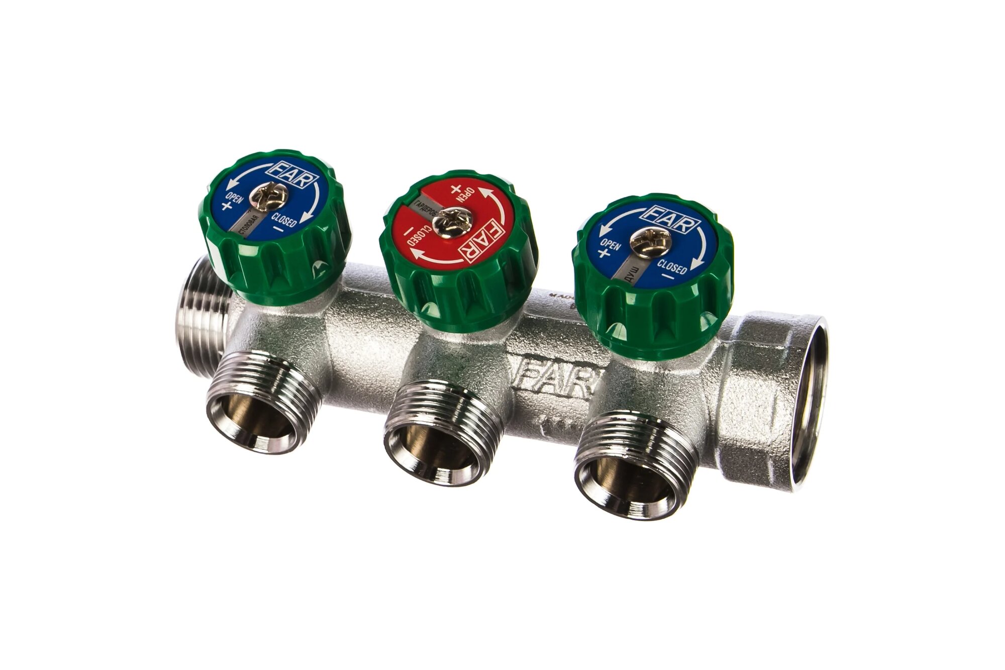 Регулирующий коллектор FAR (Original) 1" (ВР-НР) с 3 отв. 3/4" НР (межосев. 45 мм) FK 3822 134UN