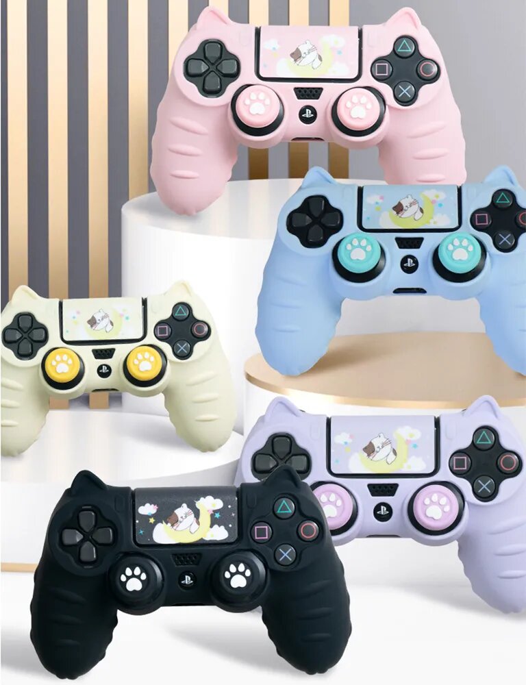 Защитный чехол для геймпада PS4, Мягкий силикон, черный