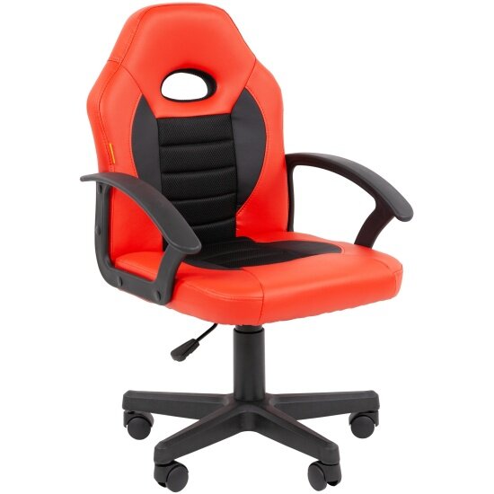 Кресло детское Chairman Kids 111 Россия экокожа красный/черный