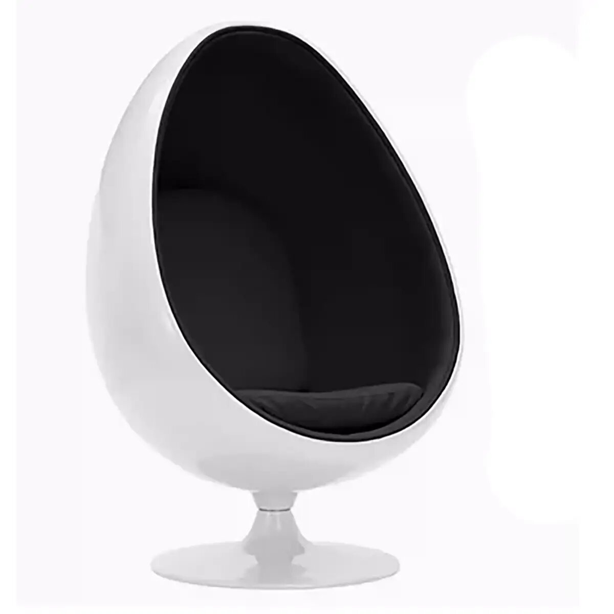Кресло яйцо Ovalia Egg Chair дизайнера Henrik Thor-Larsen (белая эмаль черный кашемир)