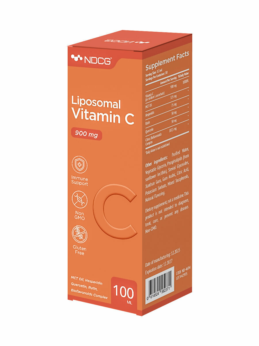 Liposomal Vitamin C, NDCG , Липосомальный витамин С. 900 мг, 100 мл