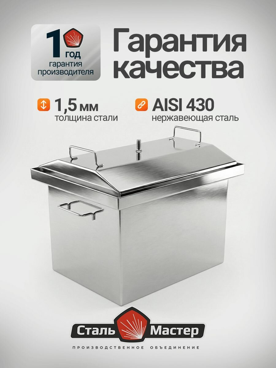 Коптильня горячего копчения нержавейка для квартиры — фото 1