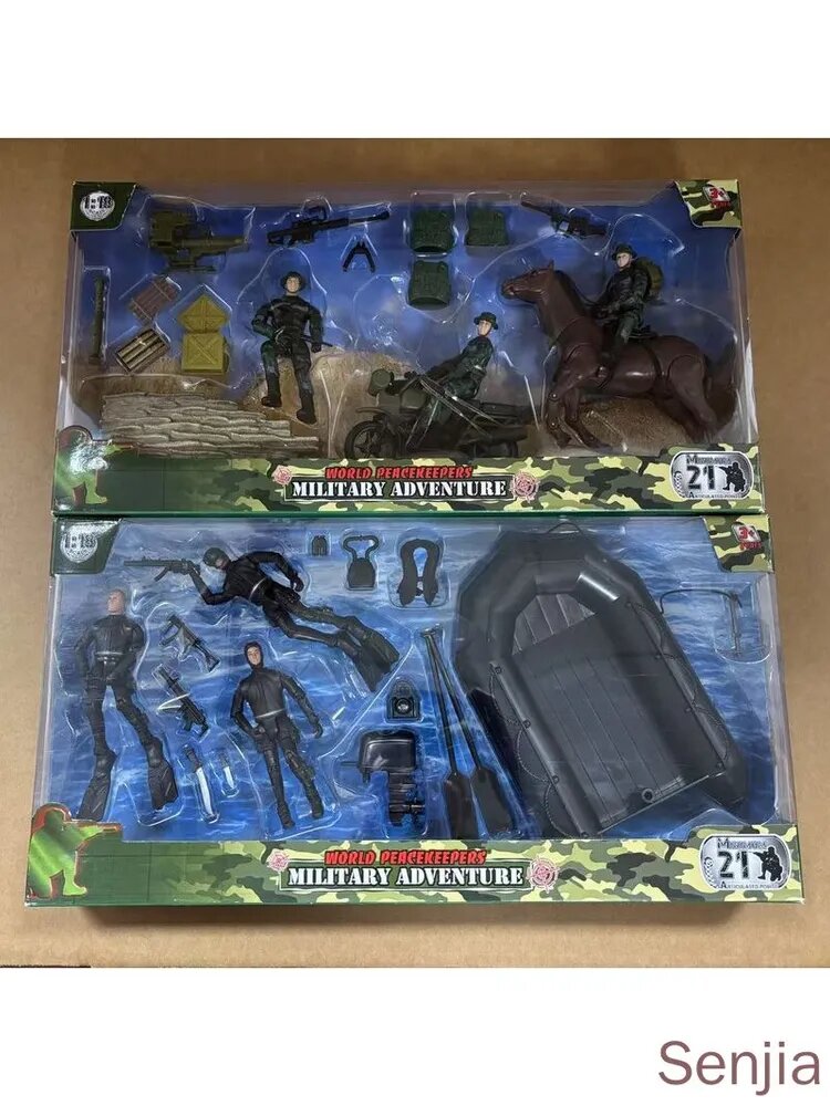 World peacekeepers 1/6 Набор игрушек "Отряд мотоциклистов + отряд водолазов" из трех человек