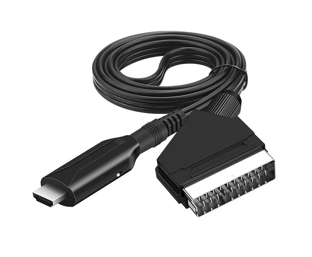 1 м Переходник Scart на HDMI-совместимый кабель, Профессиональный 720p 1080p видео аудио адаптер для HD ТВ DVD