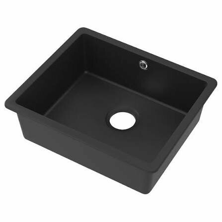 Одинарная врезная мойка, черный кварцевый композит 56×46 СМ IKEA KILSVIKEN килсвикен 093.369.08