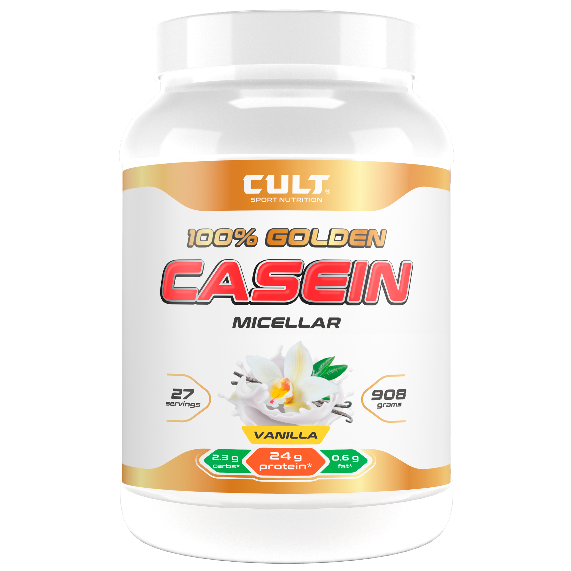 Протеин Cult Protein Casein Vanilla, казеиновый, для мышечного питания, ваниль