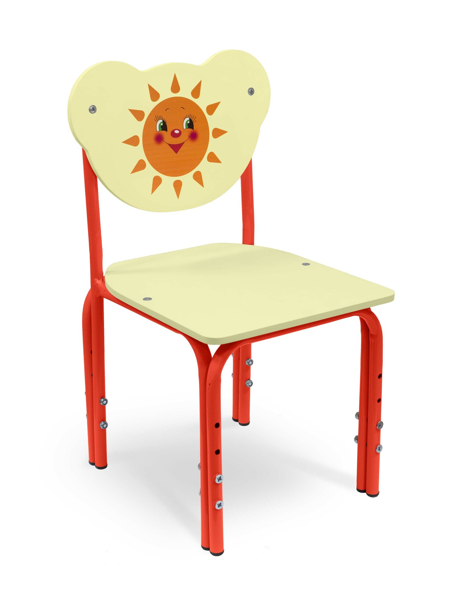Стульчик детский растущий Солнышко желтые на красном