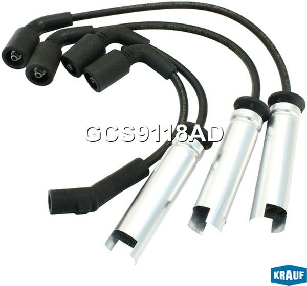 Комплект проводов высоковольтных KRAUF GCS9118AD Daewoo Kalos Klas F14s3 1.4l 2002 - 2008, Daewoo Lanos Klat A14sms, A15sms 1.3 - 1.5l 1997 - 2004, Chevrolet Aveo T200 F14s3 1.4l 2002 - 2008