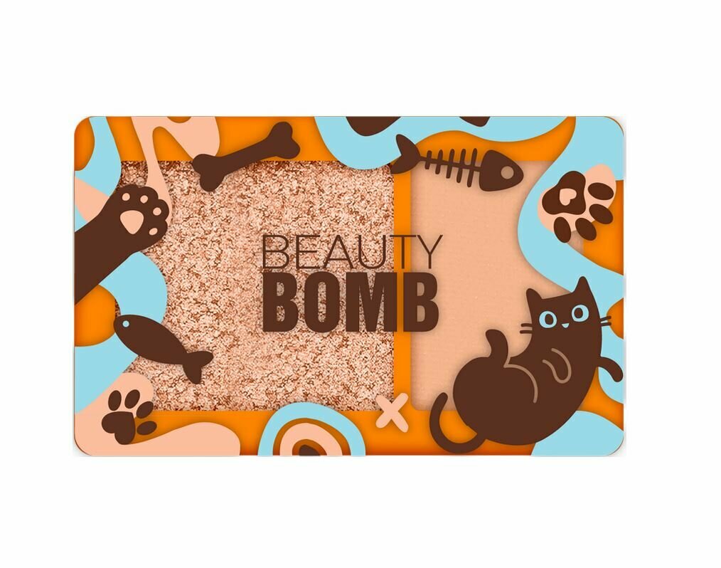 Палетка Beauty Bomb теней для век двойная Double Eyeshadow Palette, тон 03 Kitty Café, 3,4 гр