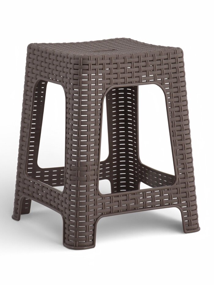 Табурет квадратный Rattan, 36.3×36.3×44.8 см, пластиковый, цвет французский платан