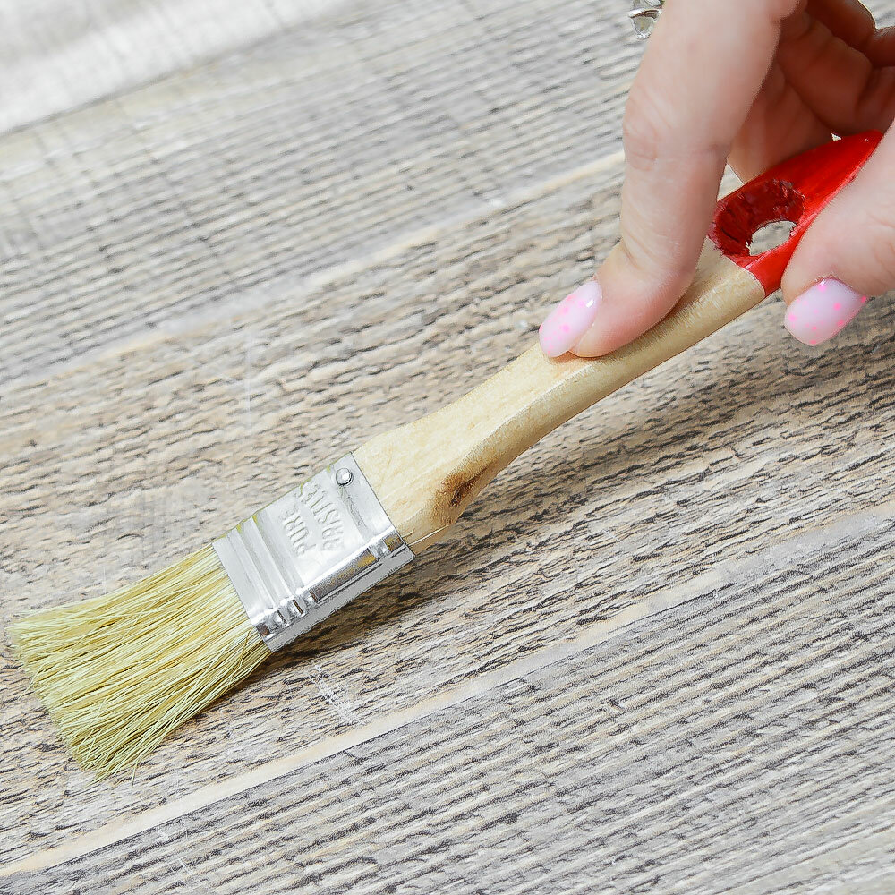 Кисть плоская 1" 25 мм, искусственная щетина, деревянная ручка, для ровного нанесения краски и лака