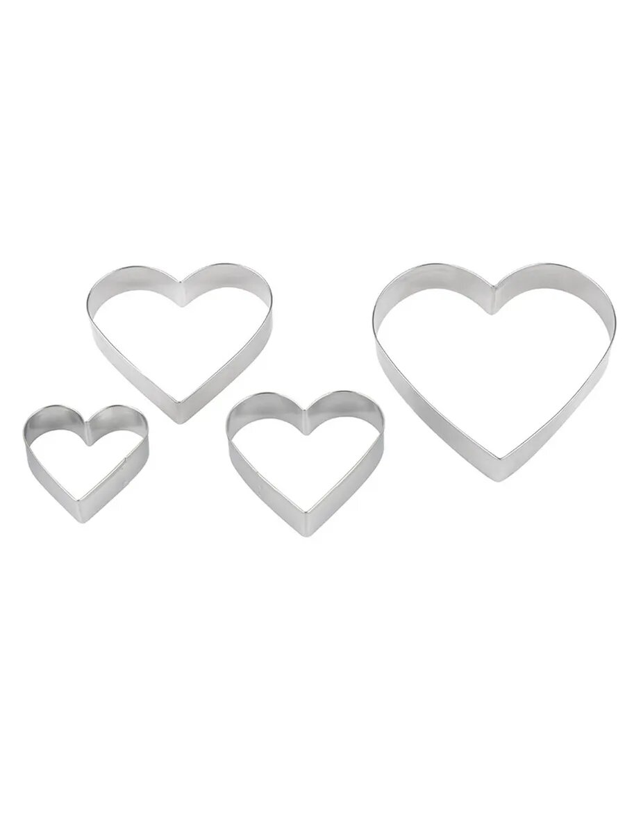 Набор форм для выпечки и вырубки теста TORTA, 4 шт, сердце