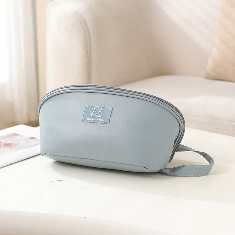 Сумка для хранения нижнего белья и трусиков, сумка для нижнего белья из ПУ, однотонная водонепроницаемая дорожная сумка для хранения бюстгальтеров, большая вместимость.