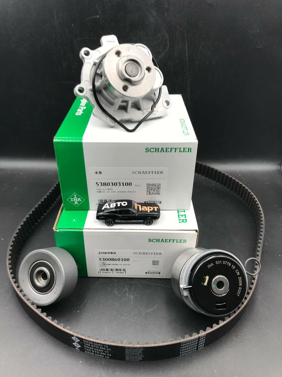 Комплект ГРМ + Помпа 100% оригинал GM Opel Astra 1.6/1.8 Vectra Aveo Chevrolet Cruze1.8 Z16XER Z18XER A18XER 95516740 + 25195119 - арт. 5300860100+5380303100 INA