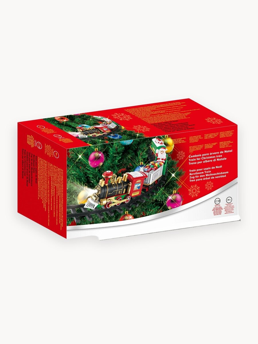 Ёлочная игрушка-паровозик, Поезд на елку / Железная дорога с паром и музыкой новогодняя
