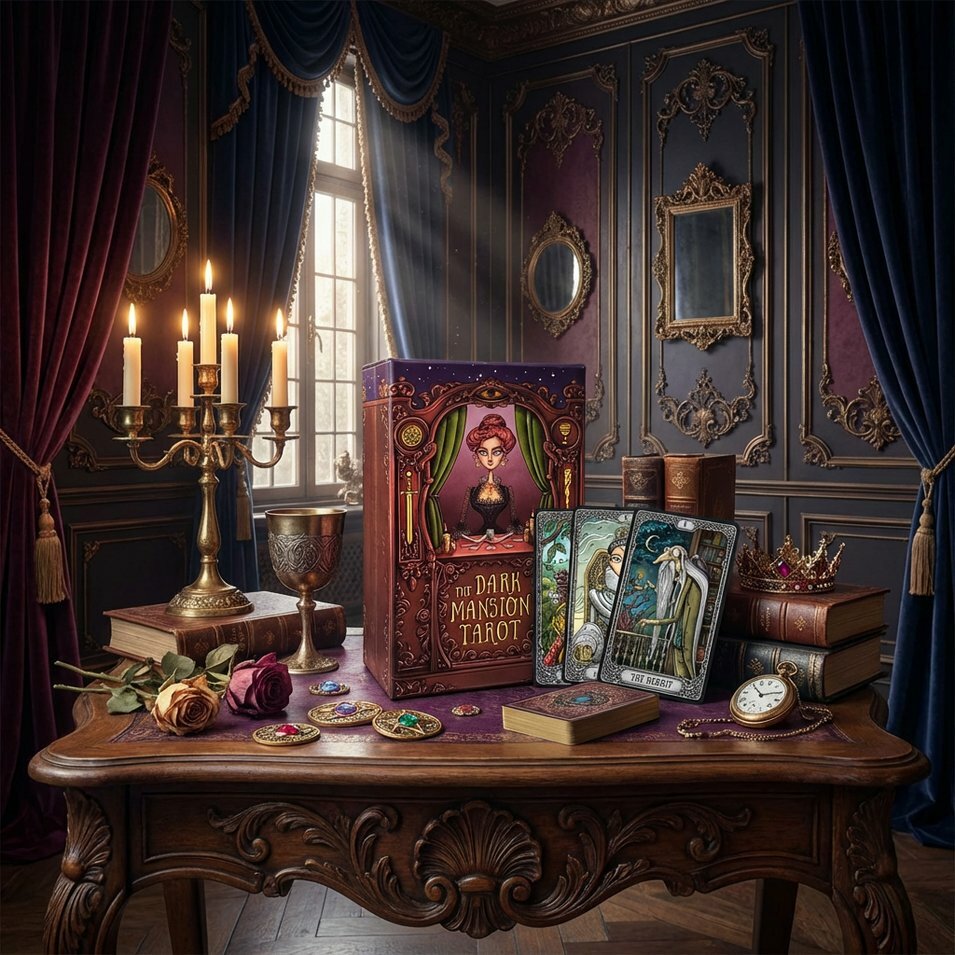 Карты Таро The Dark Mansion Tarot deck 12cm Version 3rd, Taroteca / Темный Особняк, 12 см, черный ср 63811