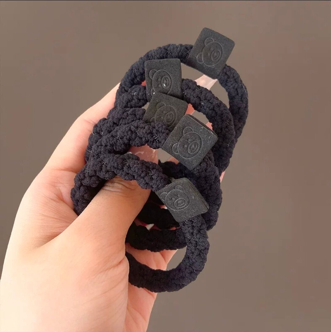 Набор резинок для волос 5шт, цвет черный