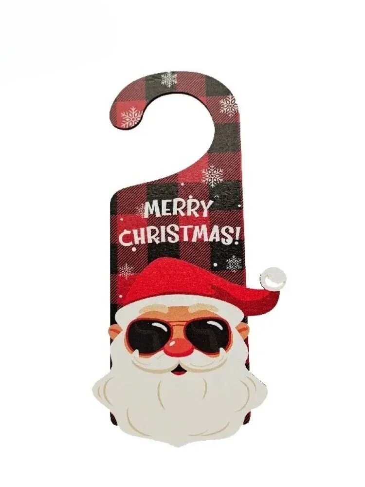 Рождественский дверной декор Бумажные подвески с Дедом Морозом и оленями для украшения двери и ручек на праздник