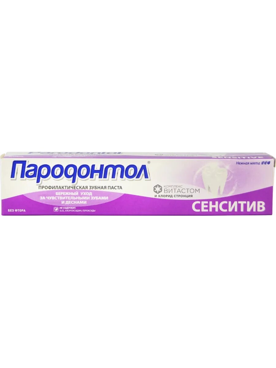 Зубная паста Пародонтол Сенситив, для чувствительных зубов, мятный вкус, 63 г