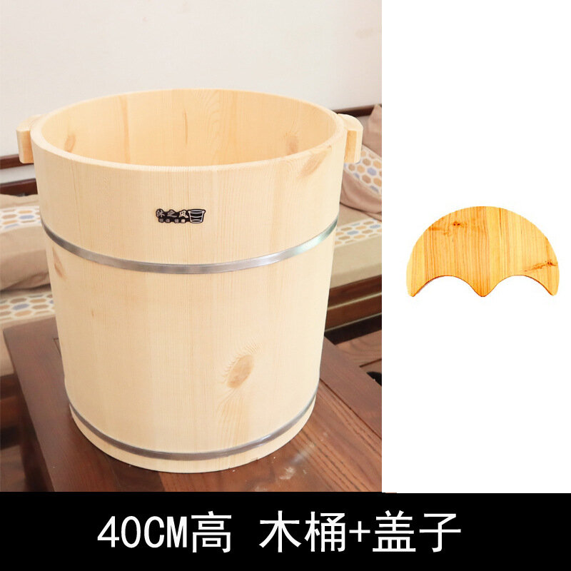 Ванночка для мытья ног из сосны без покрытия, ванночка для мытья ног, ванночка для домашнего использования, изготовлена из импортной древесины, с крышкой.