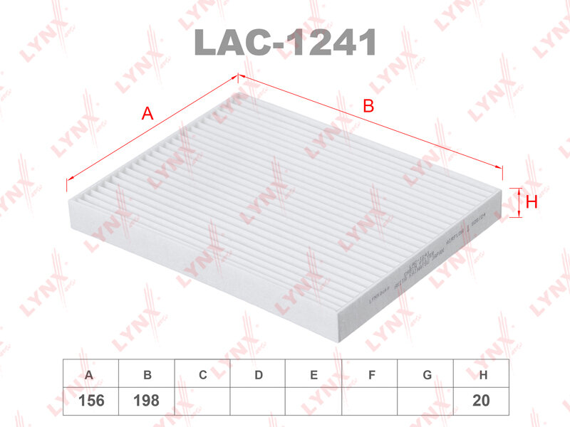 Фильтр салонный LYNXauto LAC-1241 для GREAT WALL Hover H3/H5 09>
