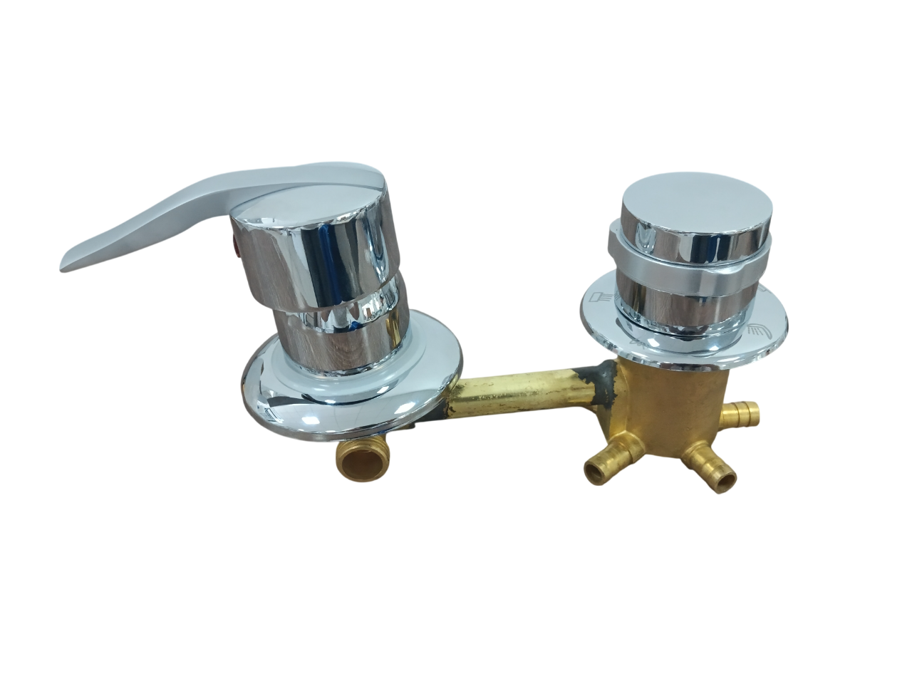 Смеситель для душевой кабины 5-режимный, 125 мм под хомут, латунь