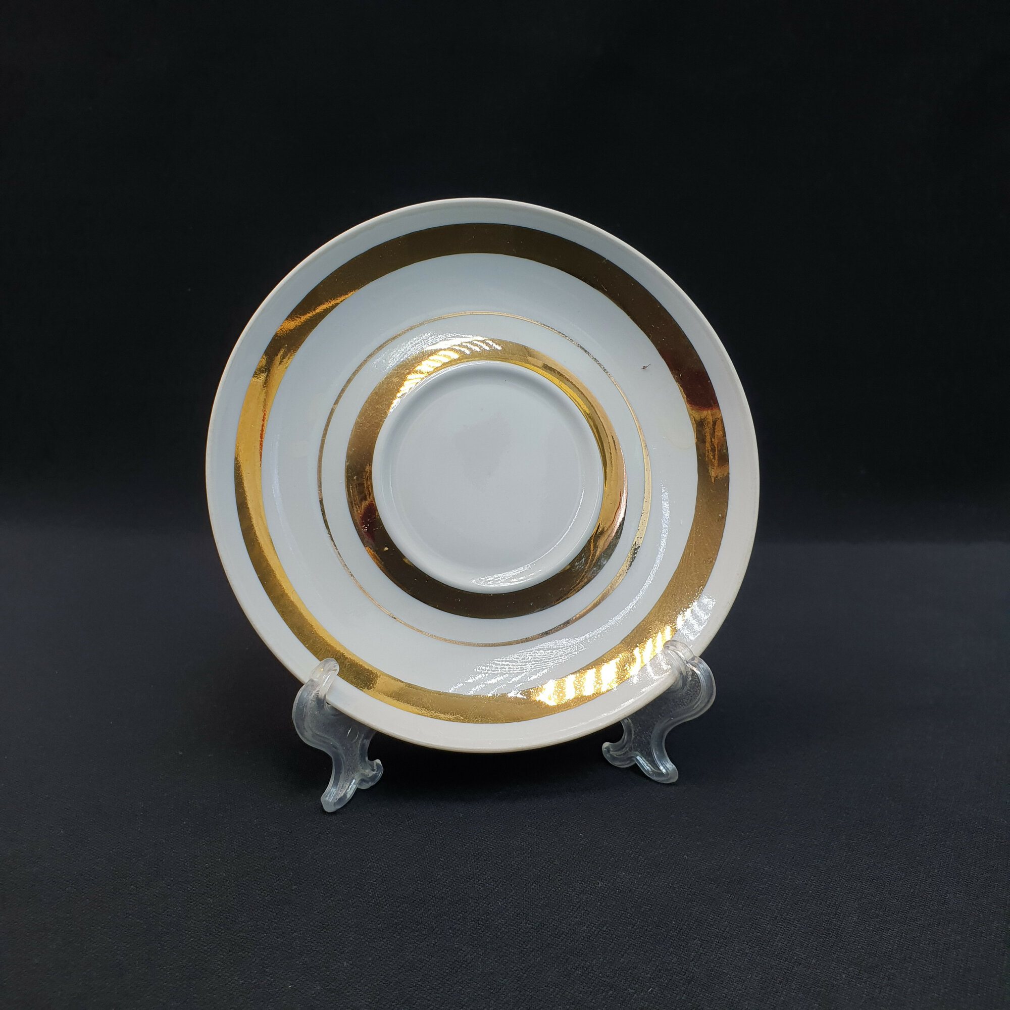 Винтажное блюдце, фарфор позолота 135 мм, СССР