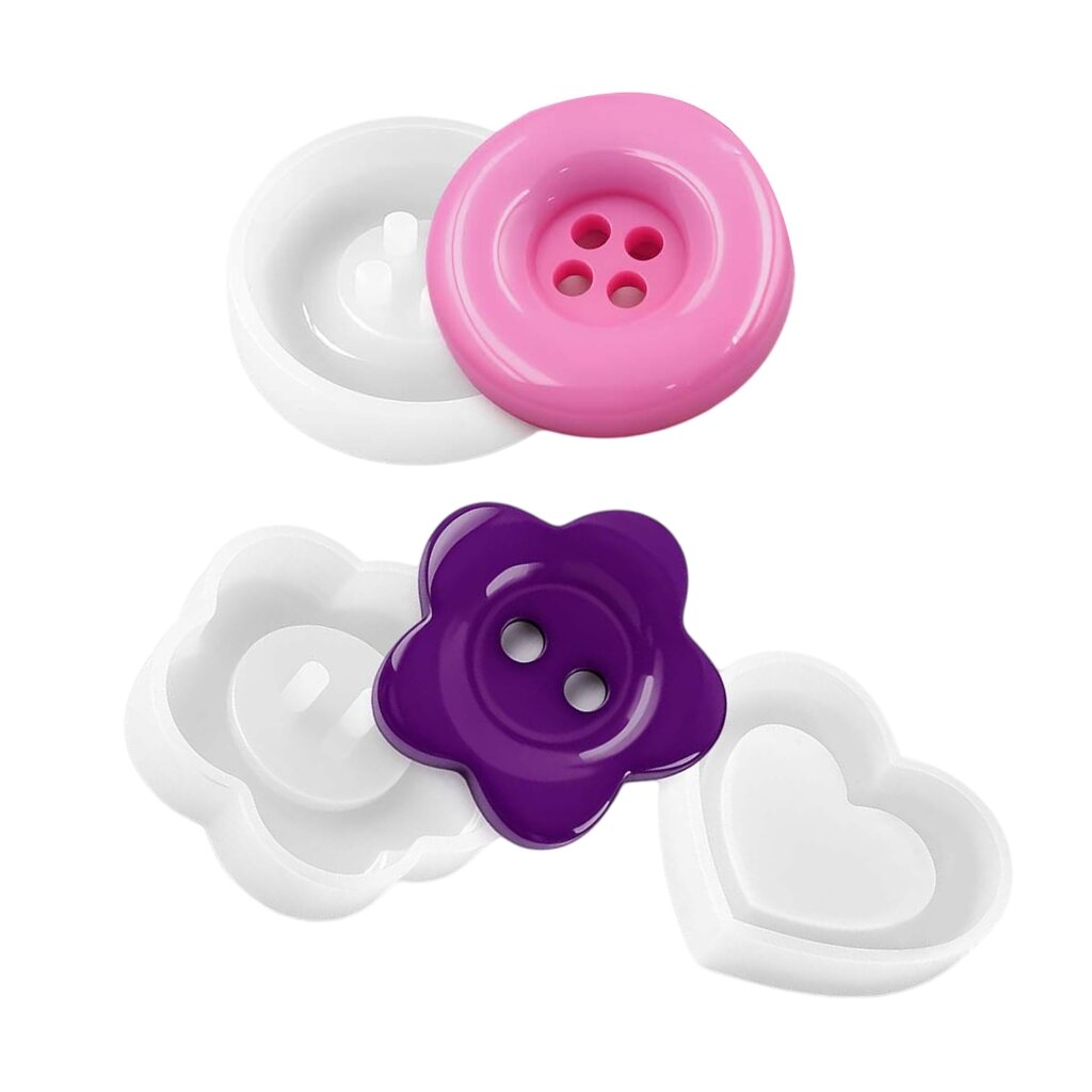 Набор Силиконовых Форм С Сердечками И Цветочным Узором Для Поделок Ручной Работы