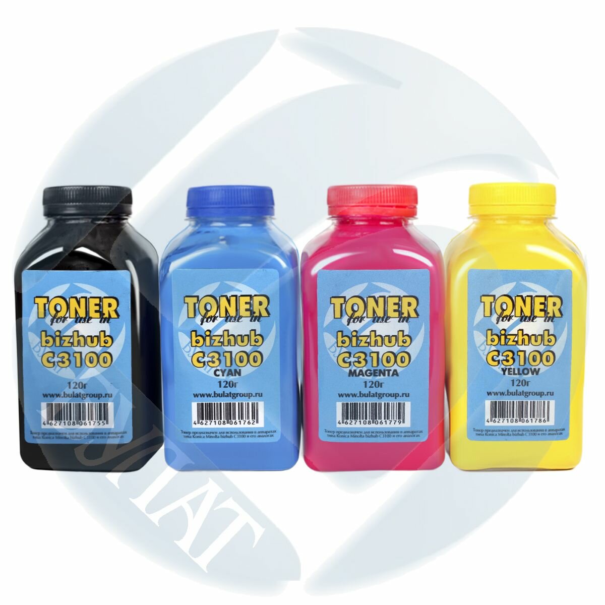 Тонер булат для Konica Minolta bizhub C3100, C3110, C3350, C3850 (Голубой, банка 120 г)