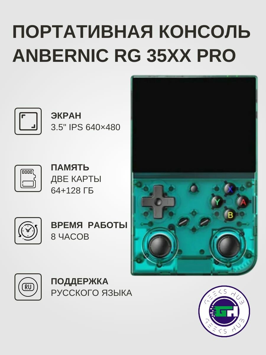 Портативная игровая приставка Anbernic RG 35XX PRO, экран 3.5", 640*480