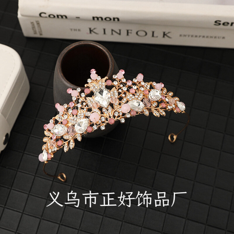 Детская корона-повязка для девочек 2026 года, подарок на день рождения принцессы, элегантная корона-повязка, аксессуар для волос, свадебное украшение с кристаллами.