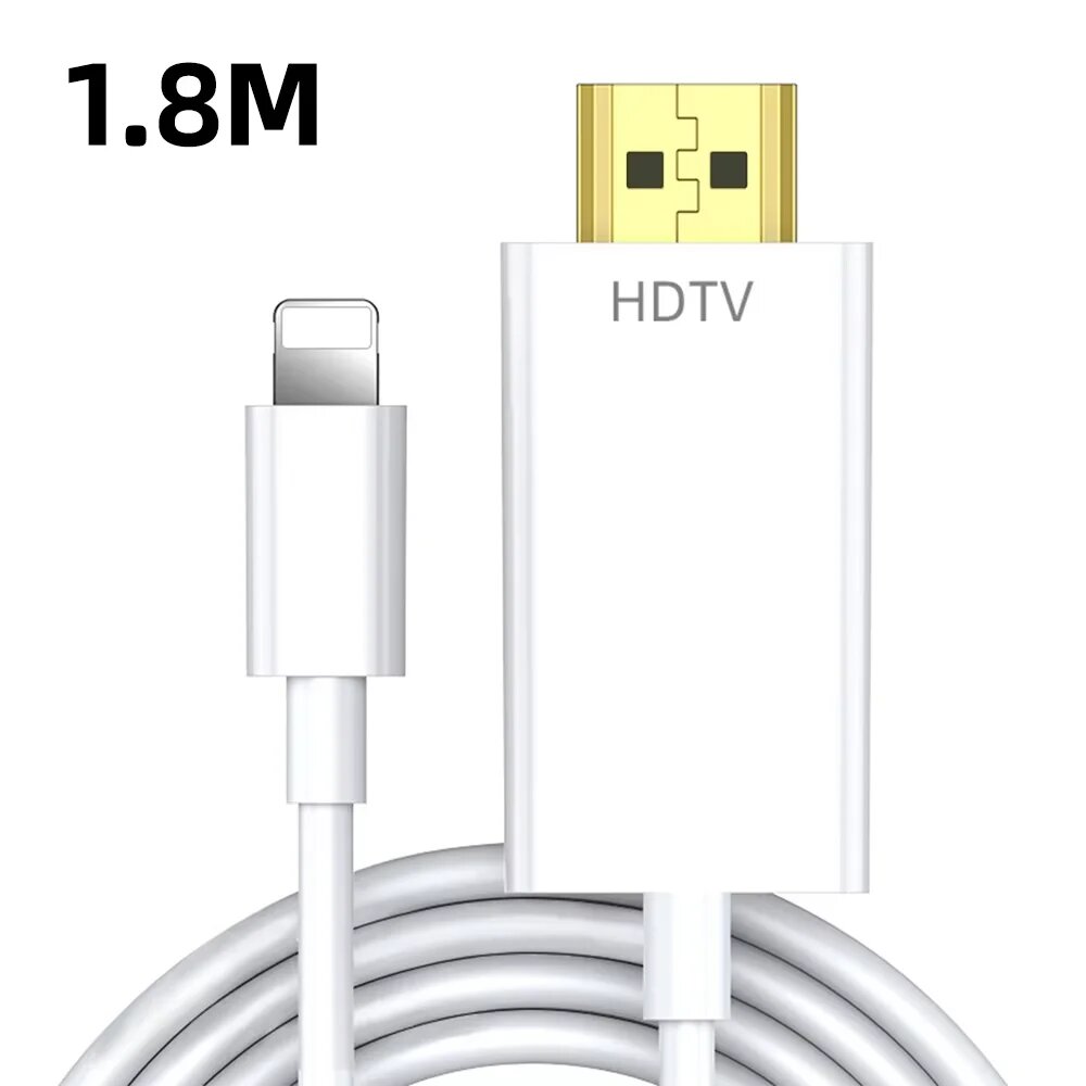 Кабель Fonken Lightning — HDMI 2.0 для iPhone белый