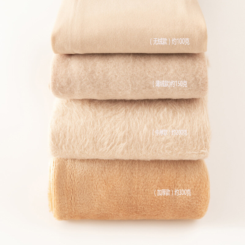 Женские осенне-зимние колготки с эффектом голых ног, на флисовой подкладке, с закрытой стопой, тонкие, двухслойные, с эффектом нюдовых носков.