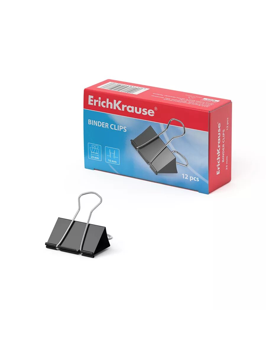 Зажимы для бумаг Classic, 25мм, черный, 12 шт