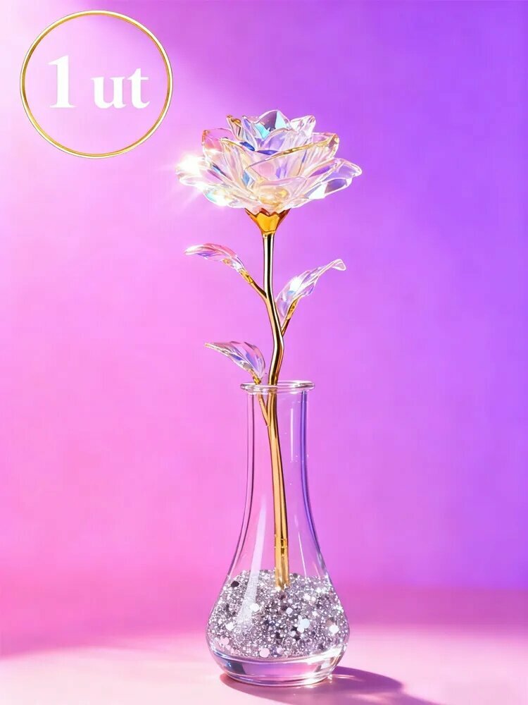 Светящаяся роза с позолотой для влюбленных - романтический подарок на День Святого Валентина