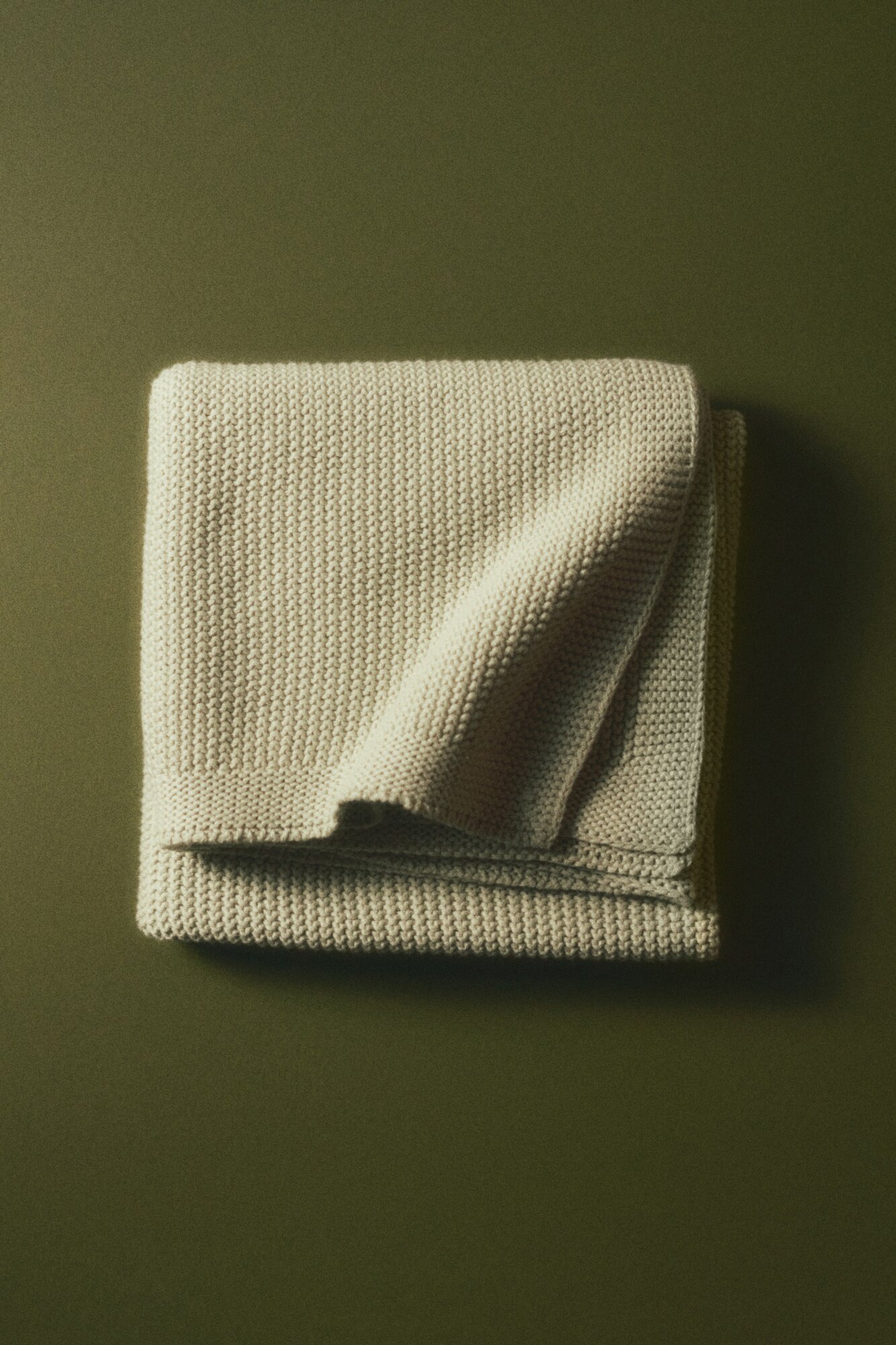 Одеяло из хлопка, сотканного из риса H&M Цвет Светло-хаки зеленый 90X90 см