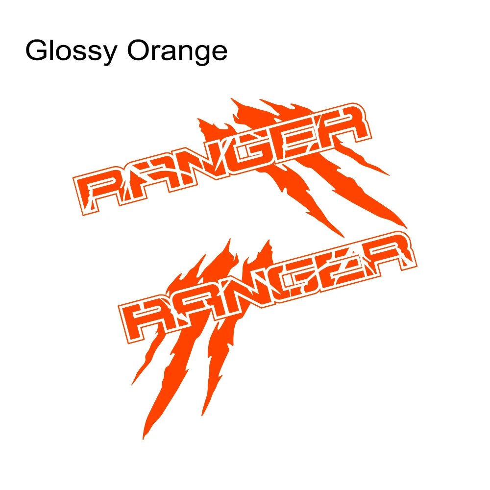 Боковая наклейка для кузова автомобиля Ford Ranger Raptor XLT XL letui T6 Glossy Orange, 40x22cm