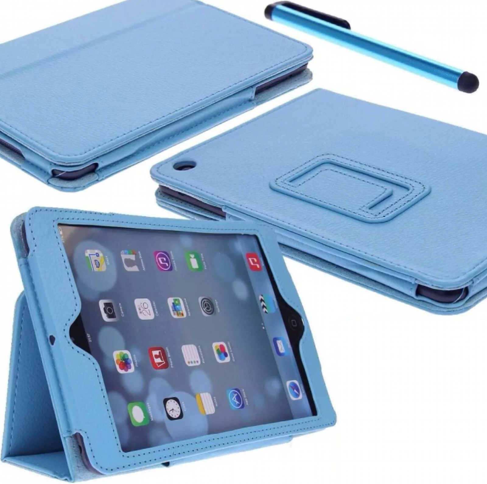 Чехол MyPads для ASUS ZenPad 10 Z300CG/Z300CL/Z300C/Z300M голубой кожаный защитный с подставкой