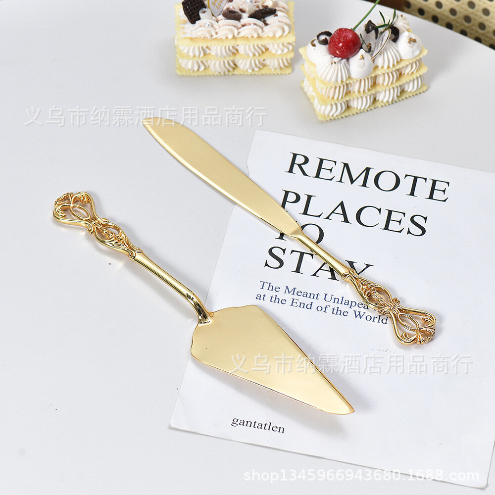 Набор из ножа и ложки «Королевский двор», винтажный европейский столовый набор в золотом и серебряном исполнении, простой и роскошный королевский нож.