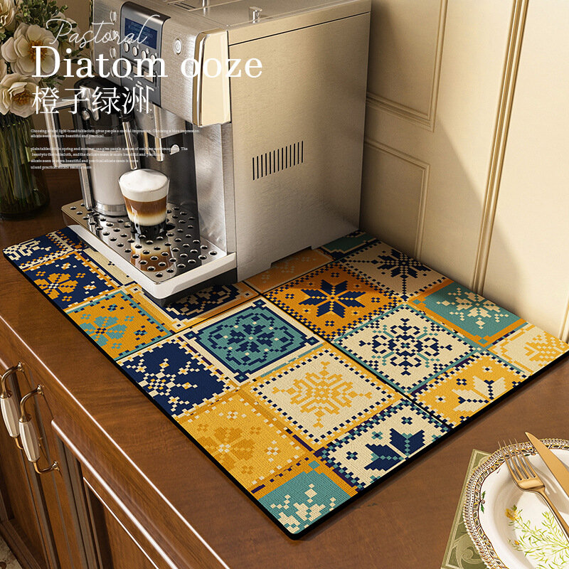 Дренажный коврик для кофемашины, впитывающая мягкая подкладка из диатомита для кухонной столешницы, теплоизоляционный коврик для мисок и тарелок, подставка под раковину в ванной.