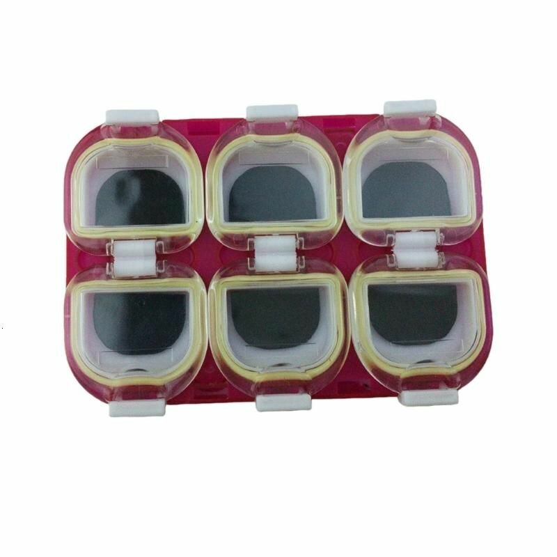 Магнитная коробка для рыболовных крючков с 6 отсеками и прозрачной крышкой, красный