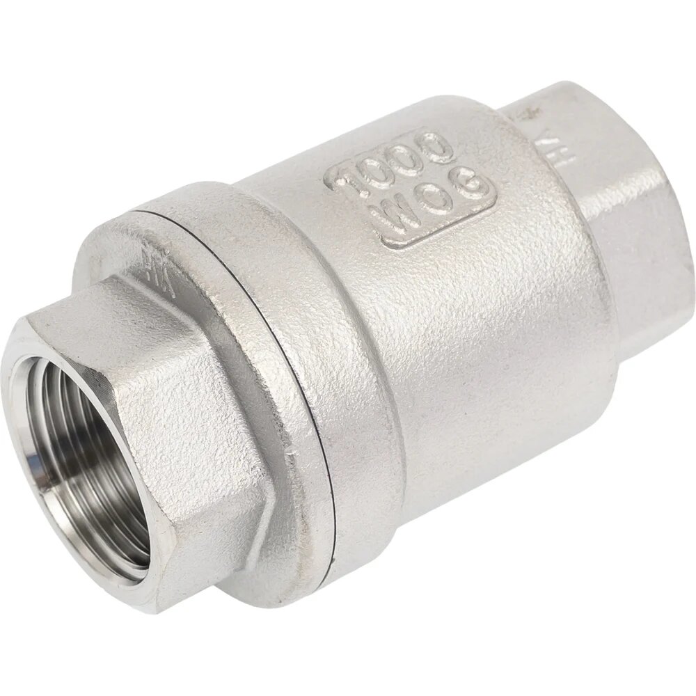 Обратный клапан муфтовый NEWKEY прямой, нержавеющая сталь AISI304 DN15 (1/2), (CF8), PN64 NK-CS15/4