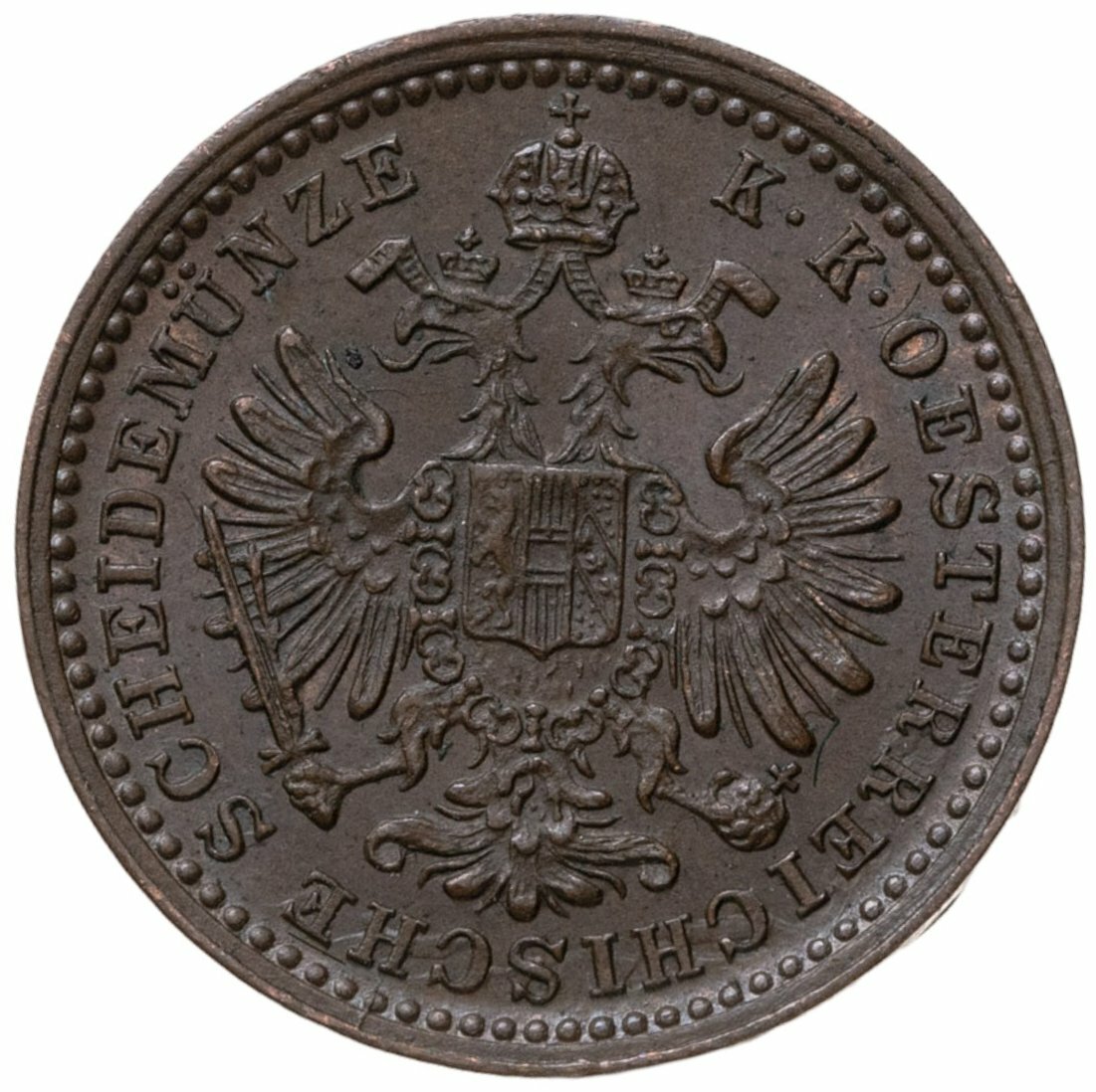 Австрия 5/10 крейцера kreuzer 1885, Медь, в сохранности XF-AU