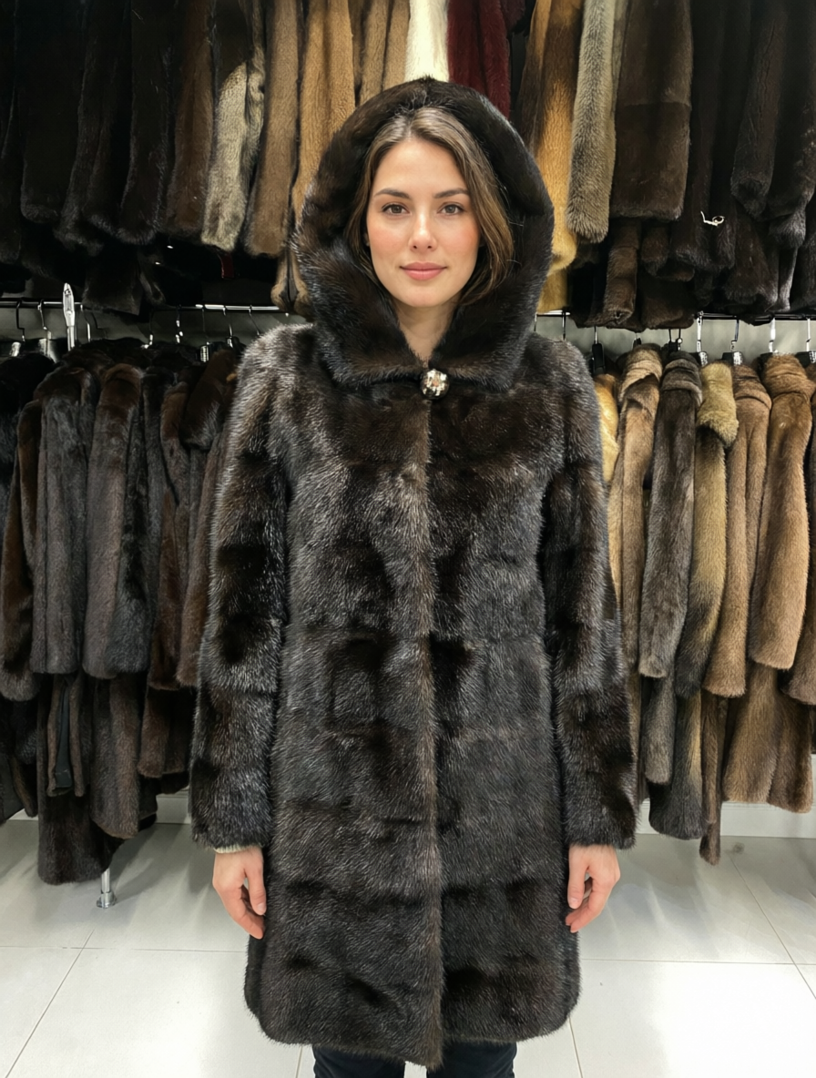 Шуба. Норка. Трансформер. Поперечка. Шуба натуральная 40-42 р.