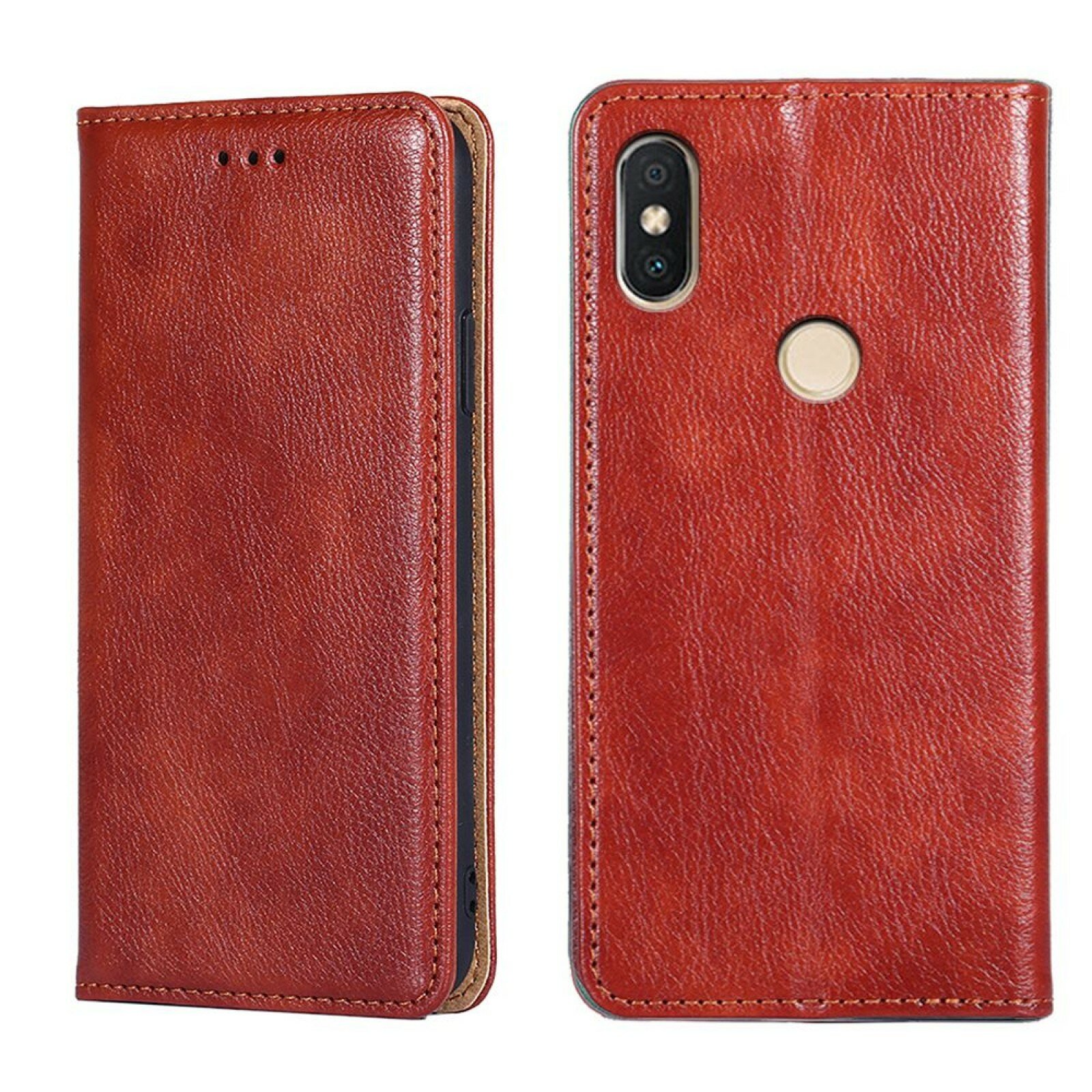 Чехол-книжка MyPads для Xiaomi Redmi S2/Y2 из искусственной кожи коричневый