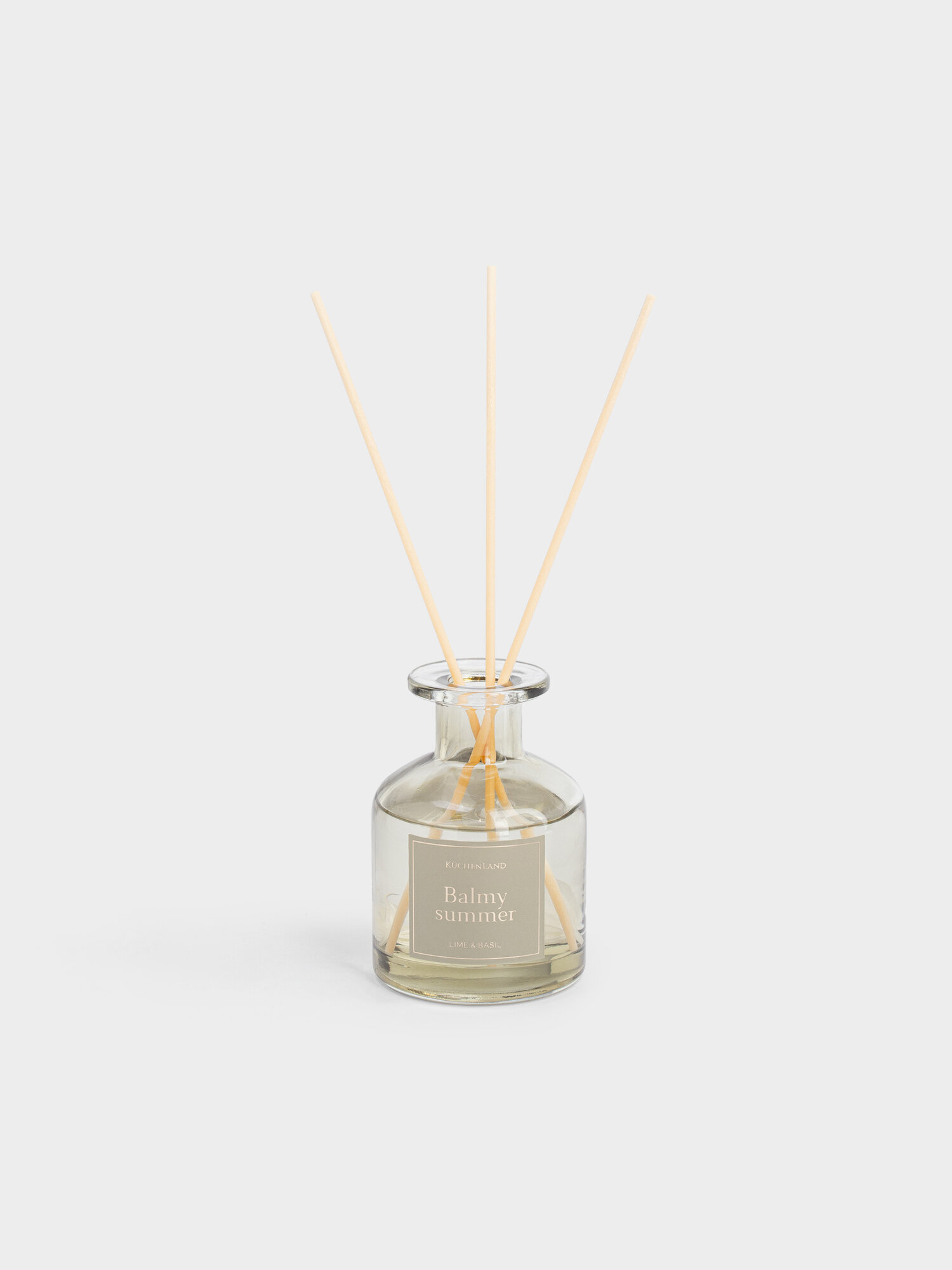 Ароматический диффузор, 120 мл, с сухоцветами, зеленый, Lime&Basil, Balmy summer